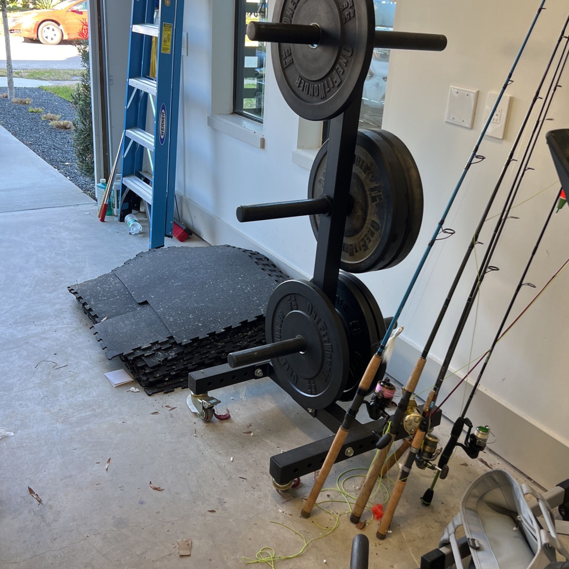 Vertical Bumper Plate Rack Bolt Fitness Weight Storage for Sale in ...