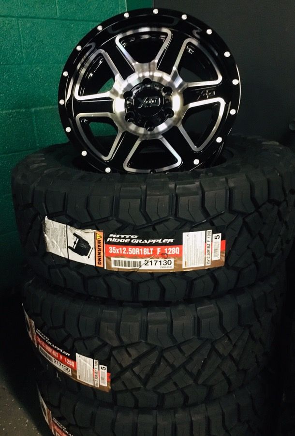 XD Series 18x9 5x135 Wheels & 35x12.50-18 Nitto Ridge Grappler 128Q ...
