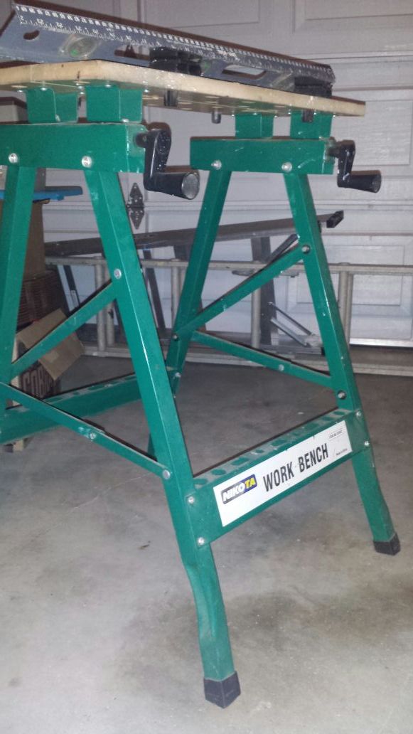 Nikota 95002 Folding Work Bench 32in x 25in x 24in metal wood for Sale ...