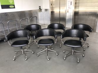 New West Elm Halifax Black Leather Swivel Office Desk Chair Chairs for Sale in Burbank CA OfferUp