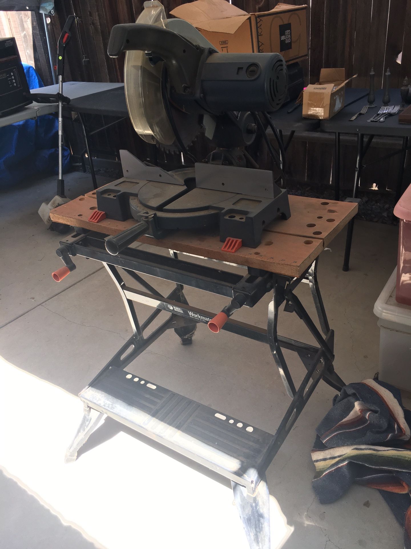 Sears Craftsman 3HP Contractor Miter Saw And Workmate Table for Sale in ...