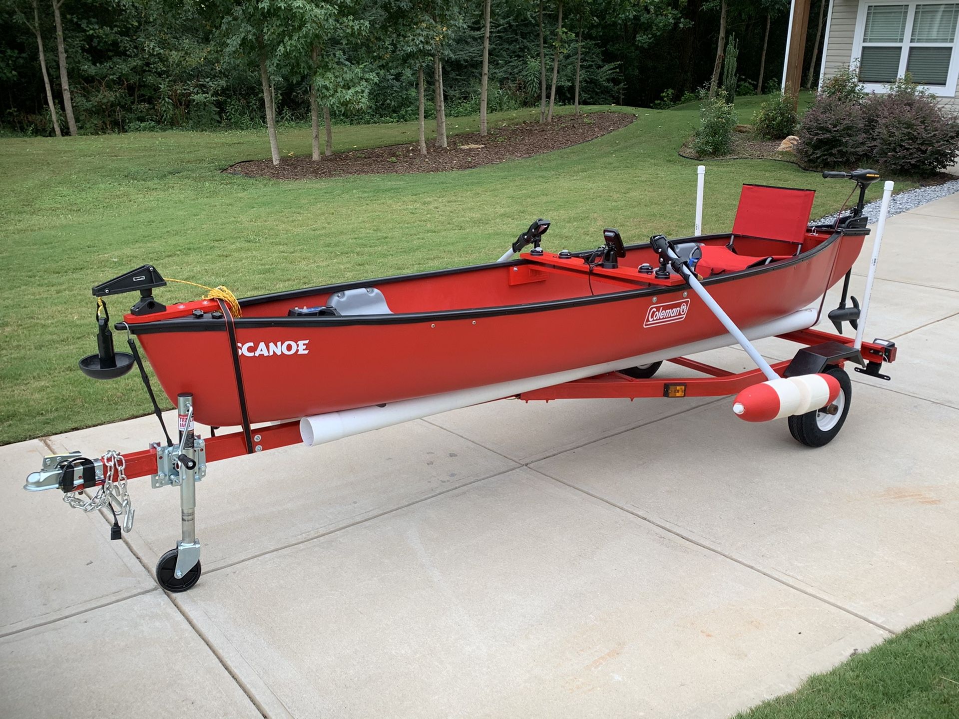 Coleman Scanoe, Trailer, Trolling Motor w/ New Battery, Fish Finder ...