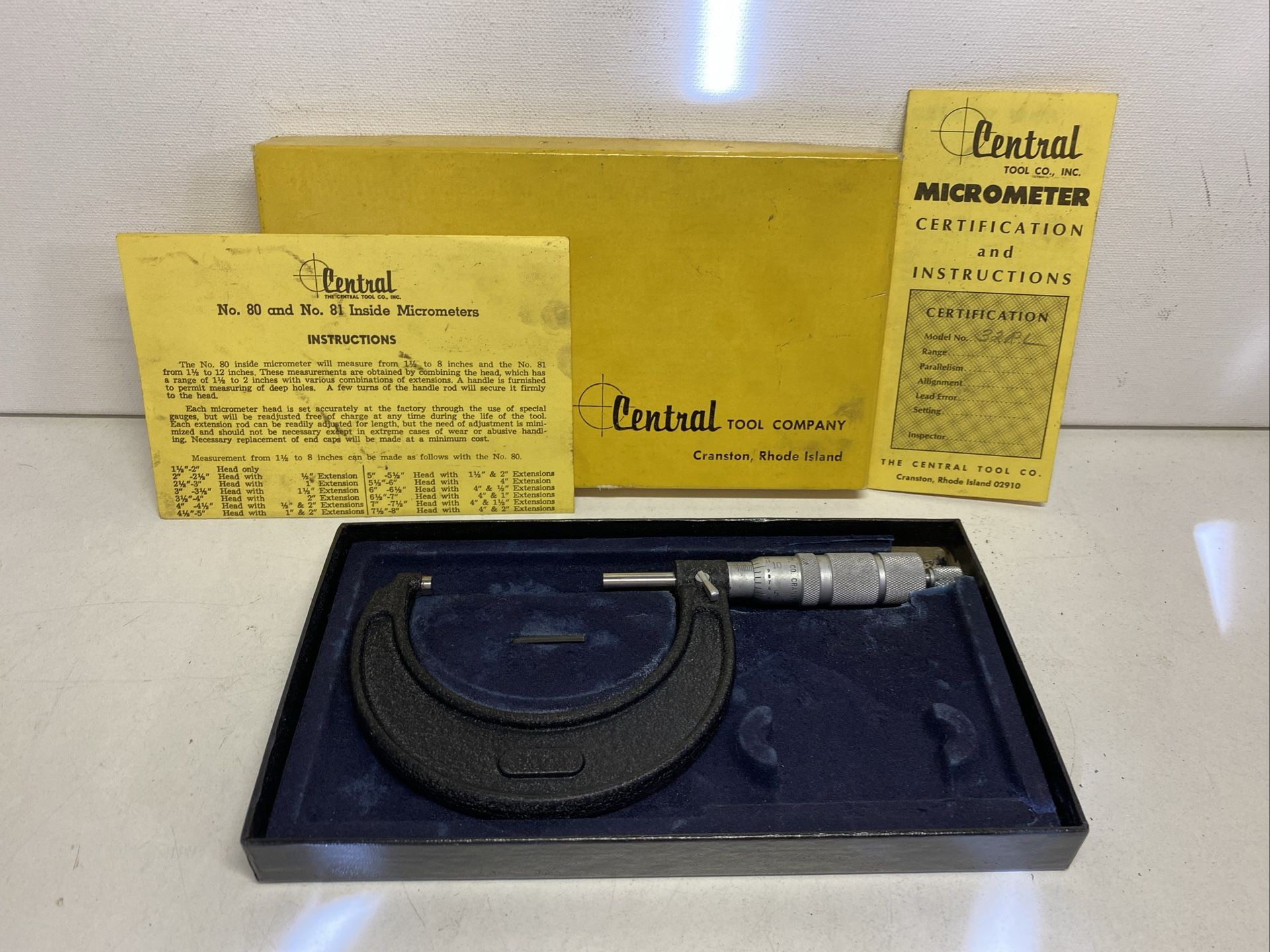 Vintage Central Tool Company Depth Micrometer in Case #32RL 2”-3 ...