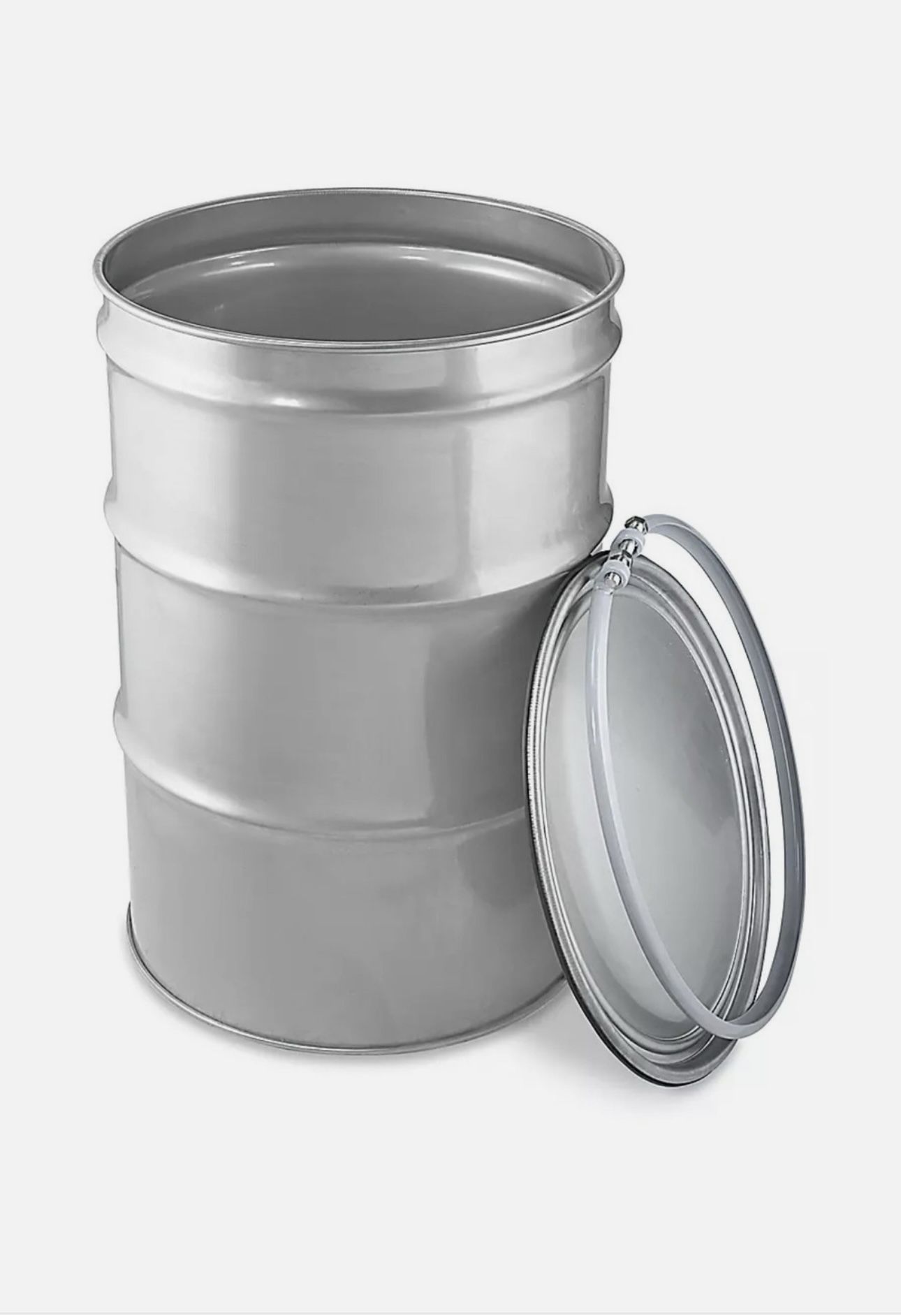 Open Top Stainless Steel Drum with Lid - 55 Gallon for Sale in Laud ...