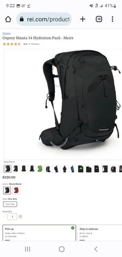 Brand New $240 OSPREY MANTA 34 BACKPACK WITH 2.5 LITER HYDRATION ...