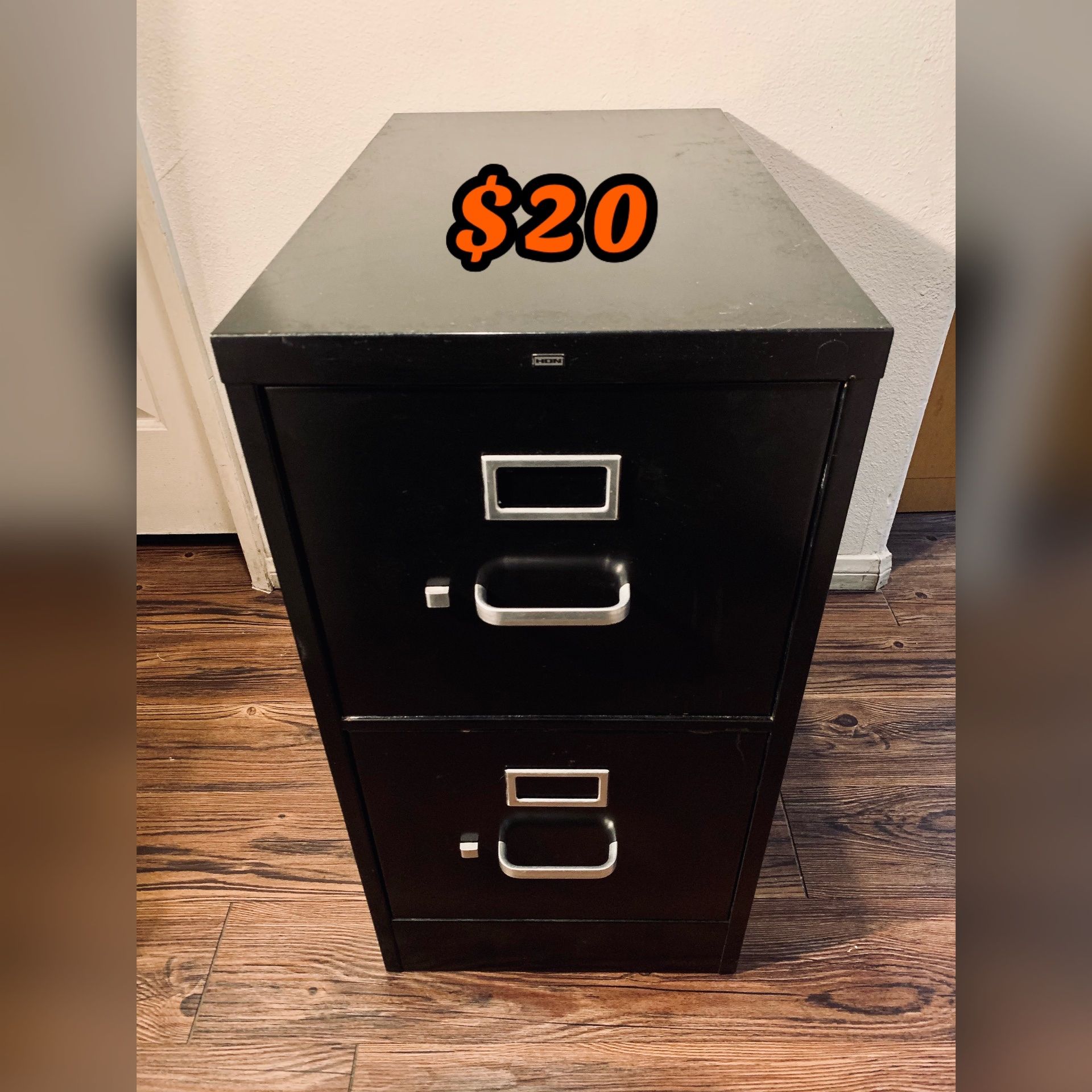 Black Two Drawer Hon Filing Cabinet for Sale in Sylmar, CA - OfferUp