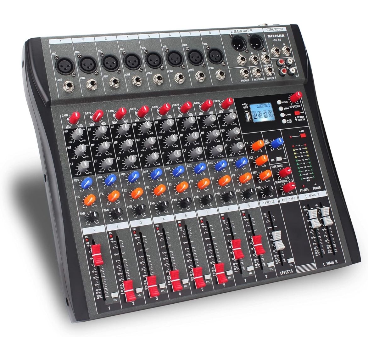 Audio Interface Digital Mixer USB Bluetooth MP3 Input Mixing Console 8 ...