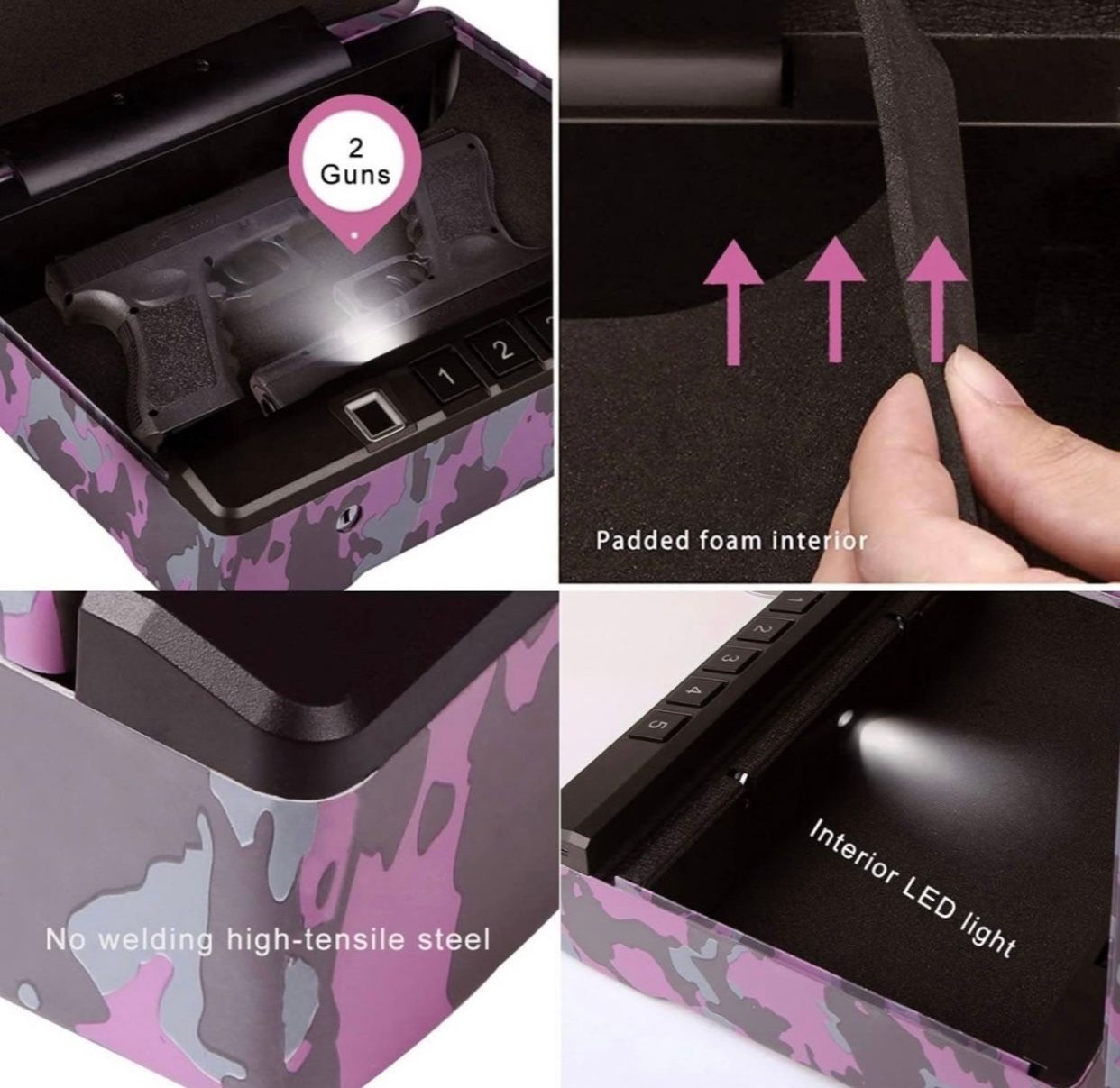 Pink Biometric Gun Safe