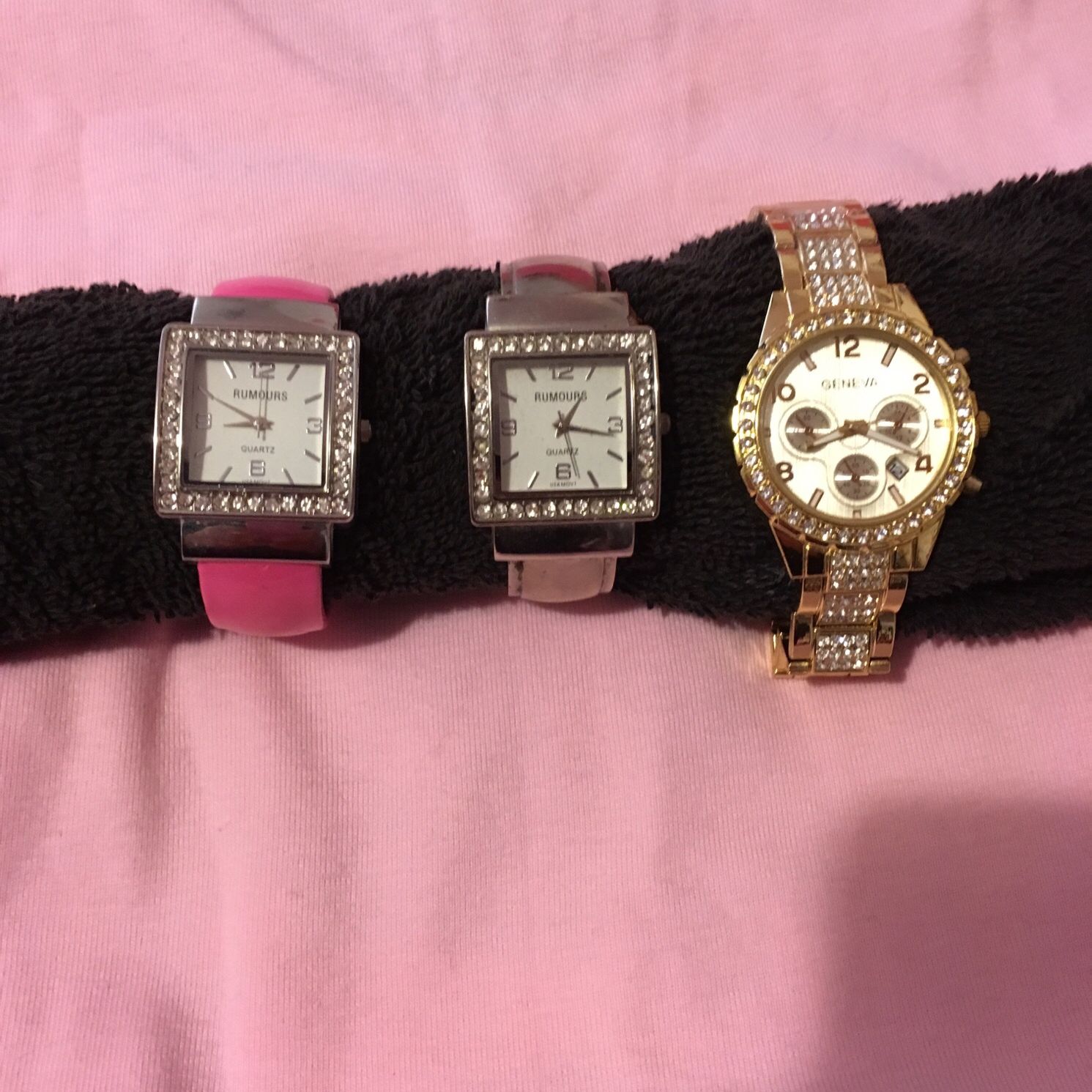 Geneva & Rumours Watches. Set Of 3. Needs Batteries. 1 New, 2 Are Used ...