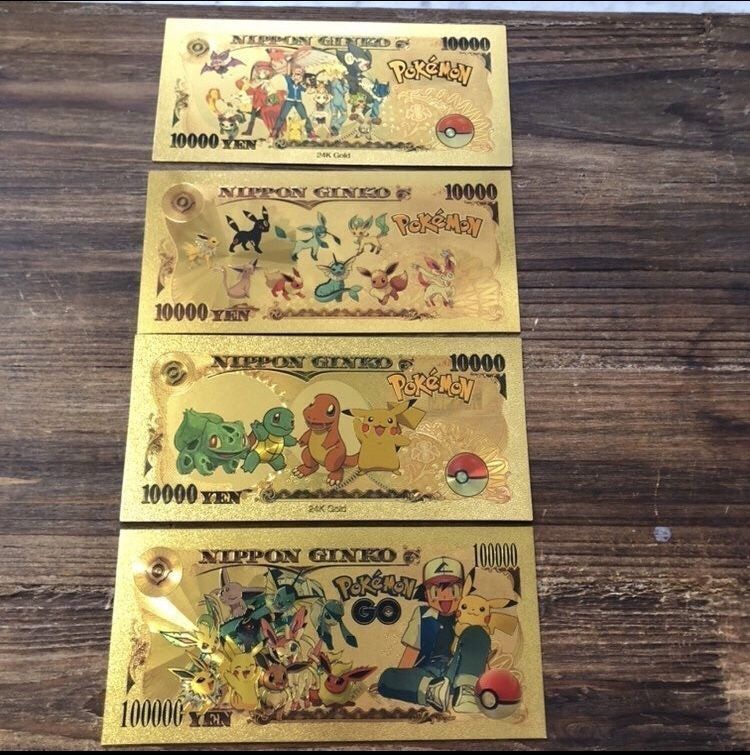 24k Gold Plated Pokémon Banknote Set for Sale in Orlando, FL - OfferUp