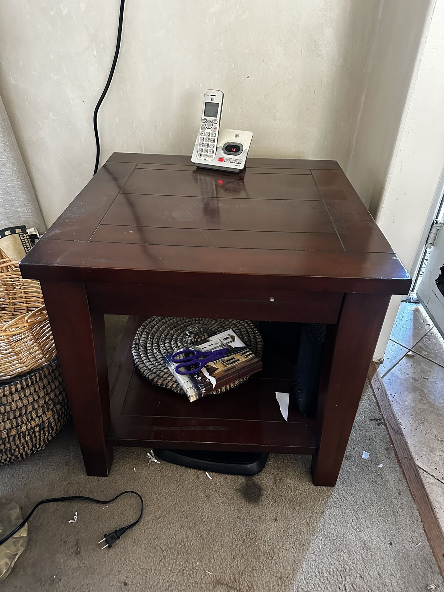 Pair Of Solid Wood 2ft By 2ft Square End Tables for Sale in Irwindale ...