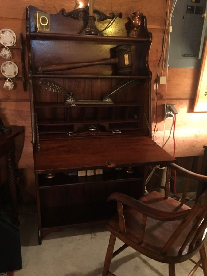 Antique Larkin Bookshelf Drop Front Oak Desk w original tag for Sale in ...