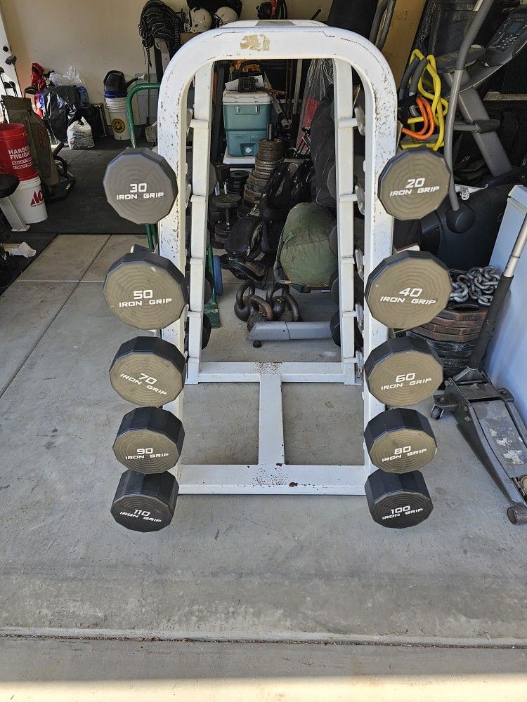 Iron Grip E-Z Curls Set W/ Icarian Rack for Sale in Fallbrook, CA - OfferUp