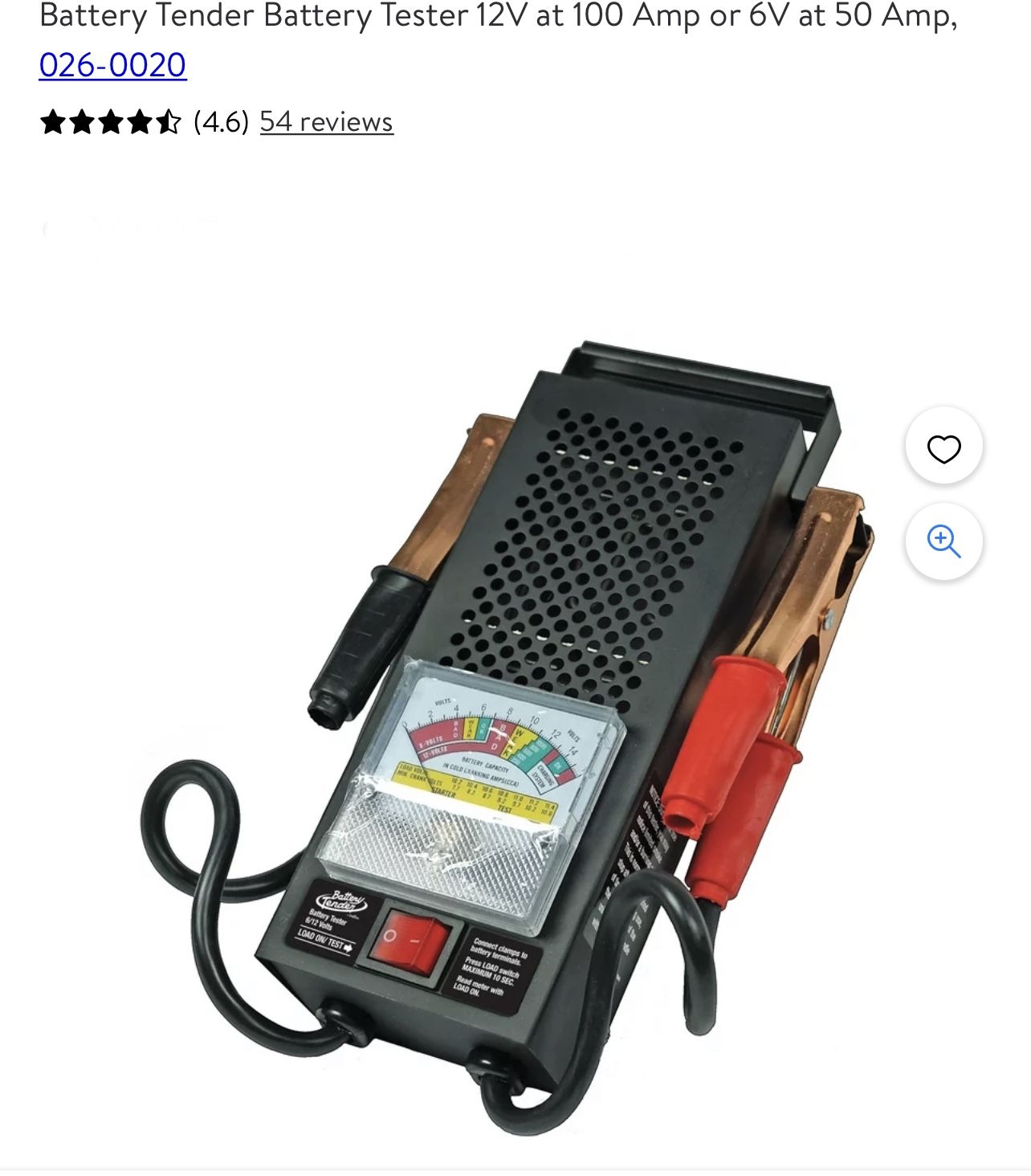 Battery Tender 12V at 100 AMP/6V at 50 AMP Battery Tester - Provador De ...