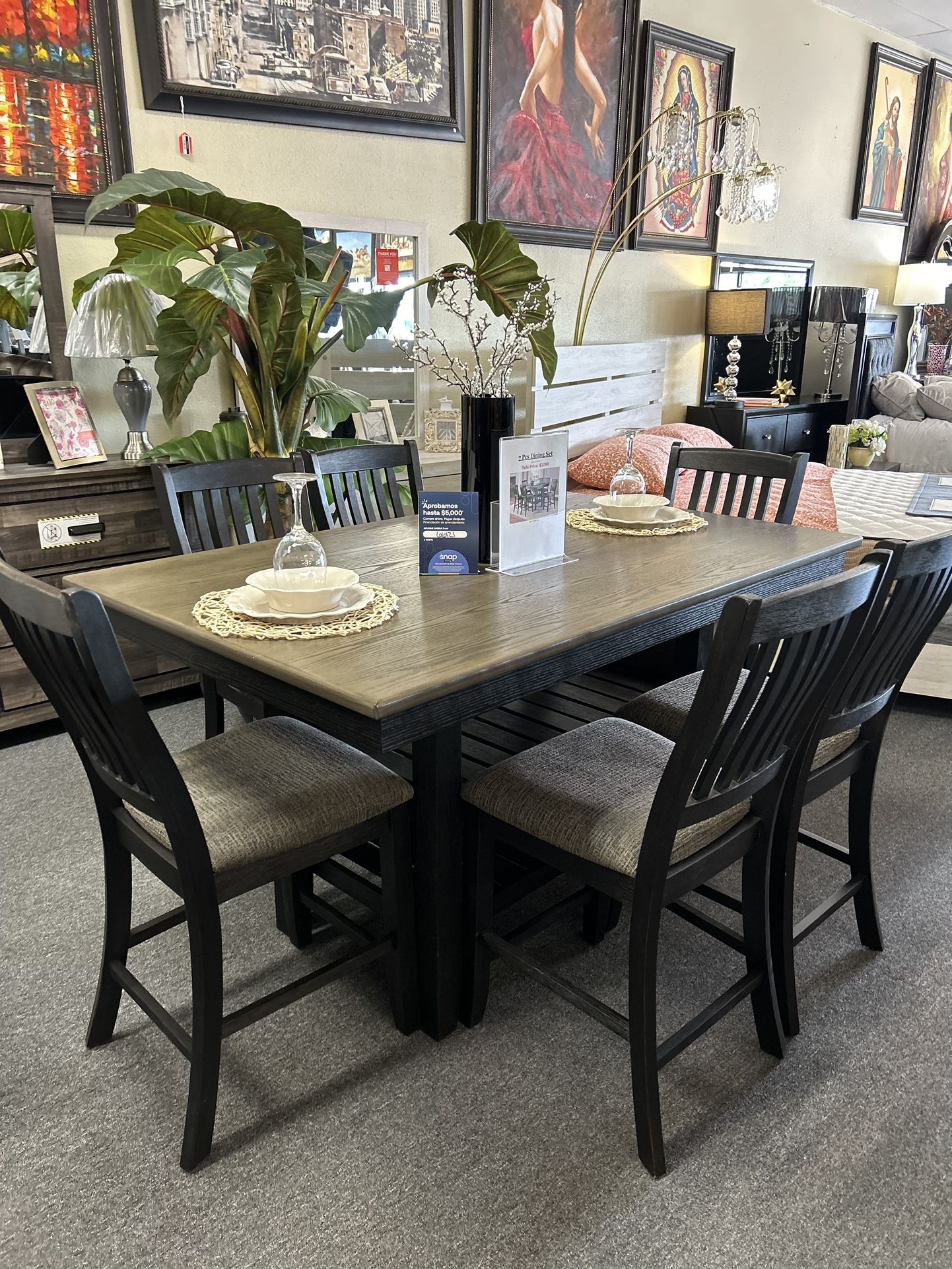 7pcs Dining Set ((Table & 6 Chairs)) for Sale in Visalia, CA - OfferUp