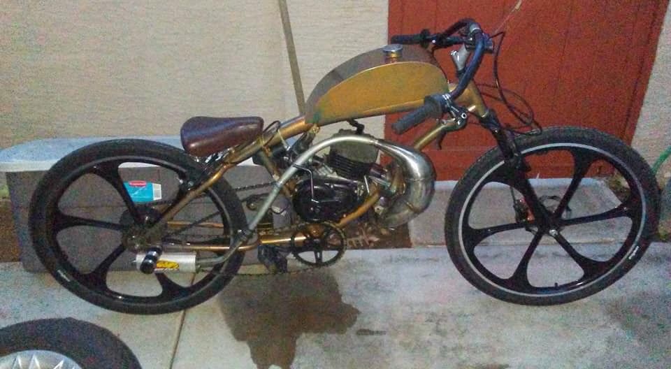 Motorized bicycle 66/80cc custom expansion chamber exhaust pipes for ...