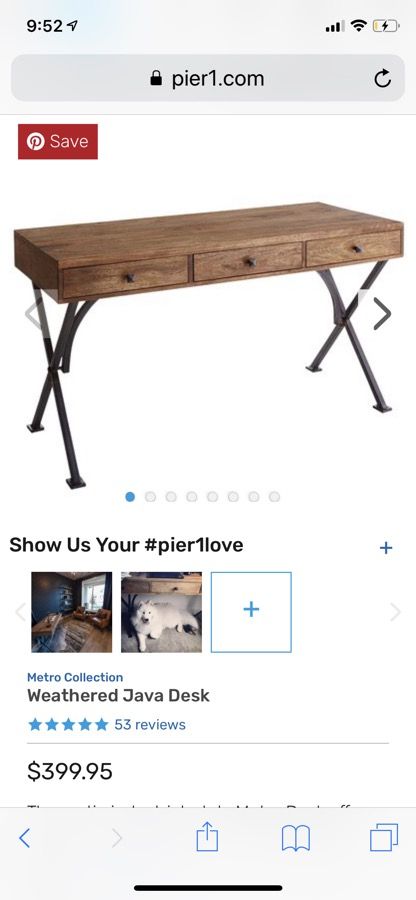 Brand new Pier one java desk brand new with custom glass top for Sale ...