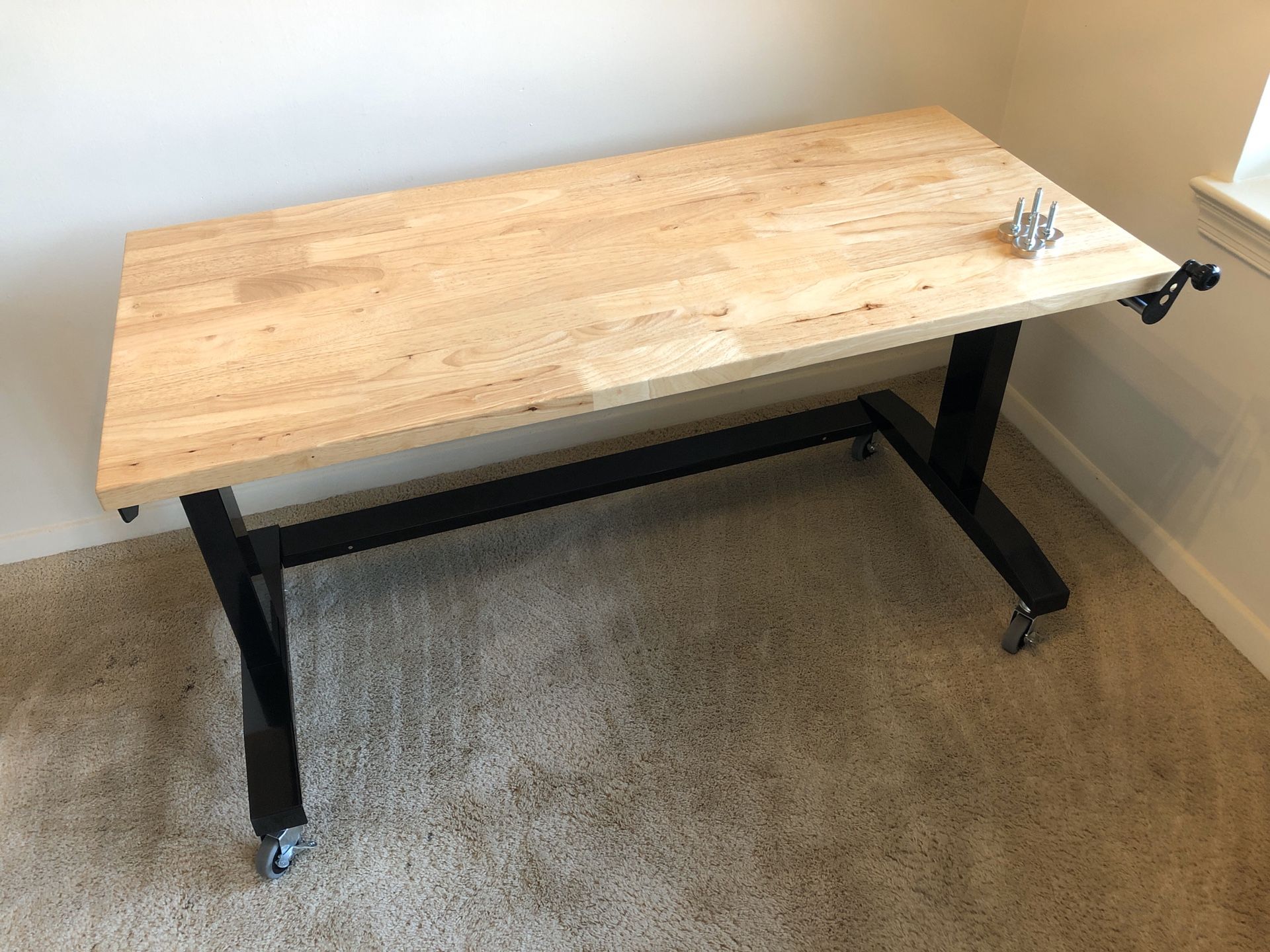 Husky 52” Adjustable Height Work Table / Workbench / Standing Desk for ...