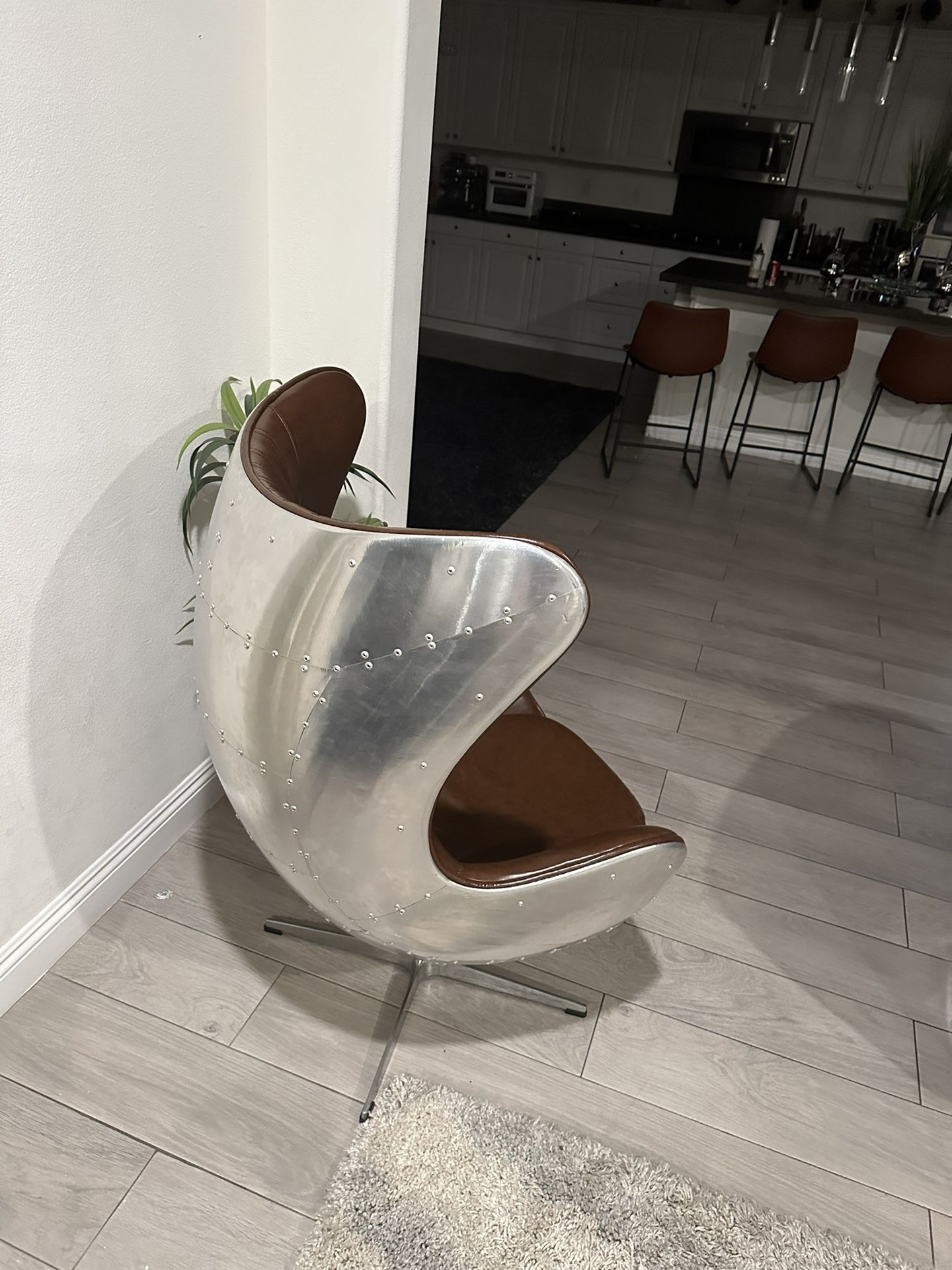 Egg Chair Retro Modern Aluminum Aviator for Sale in Rancho Cucamonga ...