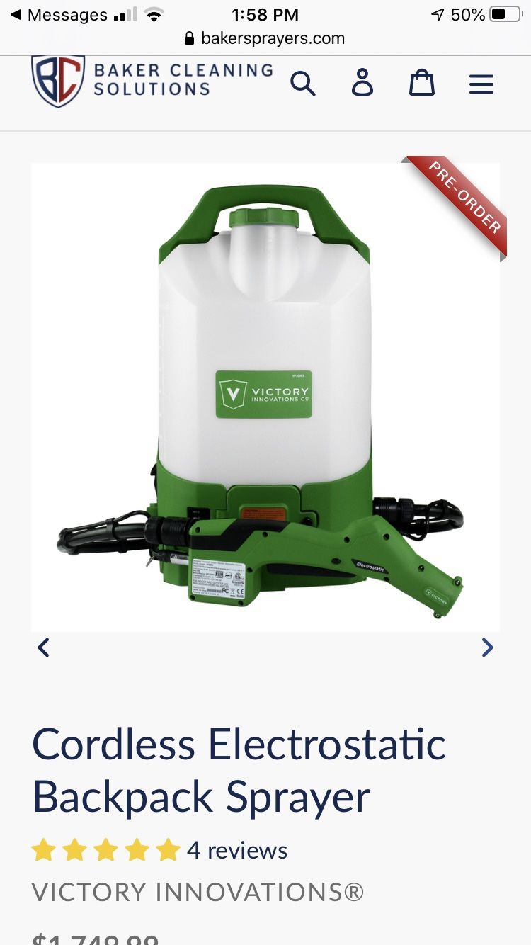 Victory Backpack Electrostatic Sprayer for Sale in Cleveland, OH - OfferUp