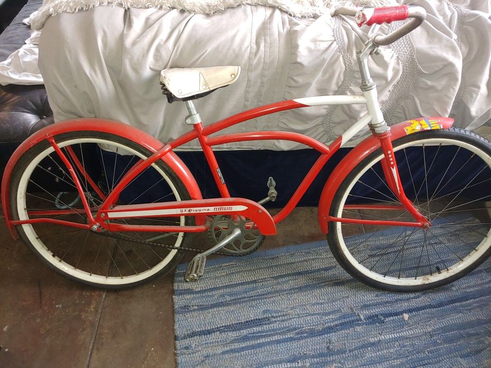 -VINTAGE MADE IN USA SEARS ROEBUCK J.C HIGGINS BICYCLE (RED/WHITE IN COLOR FROM MID-1960`S-EARLY ...