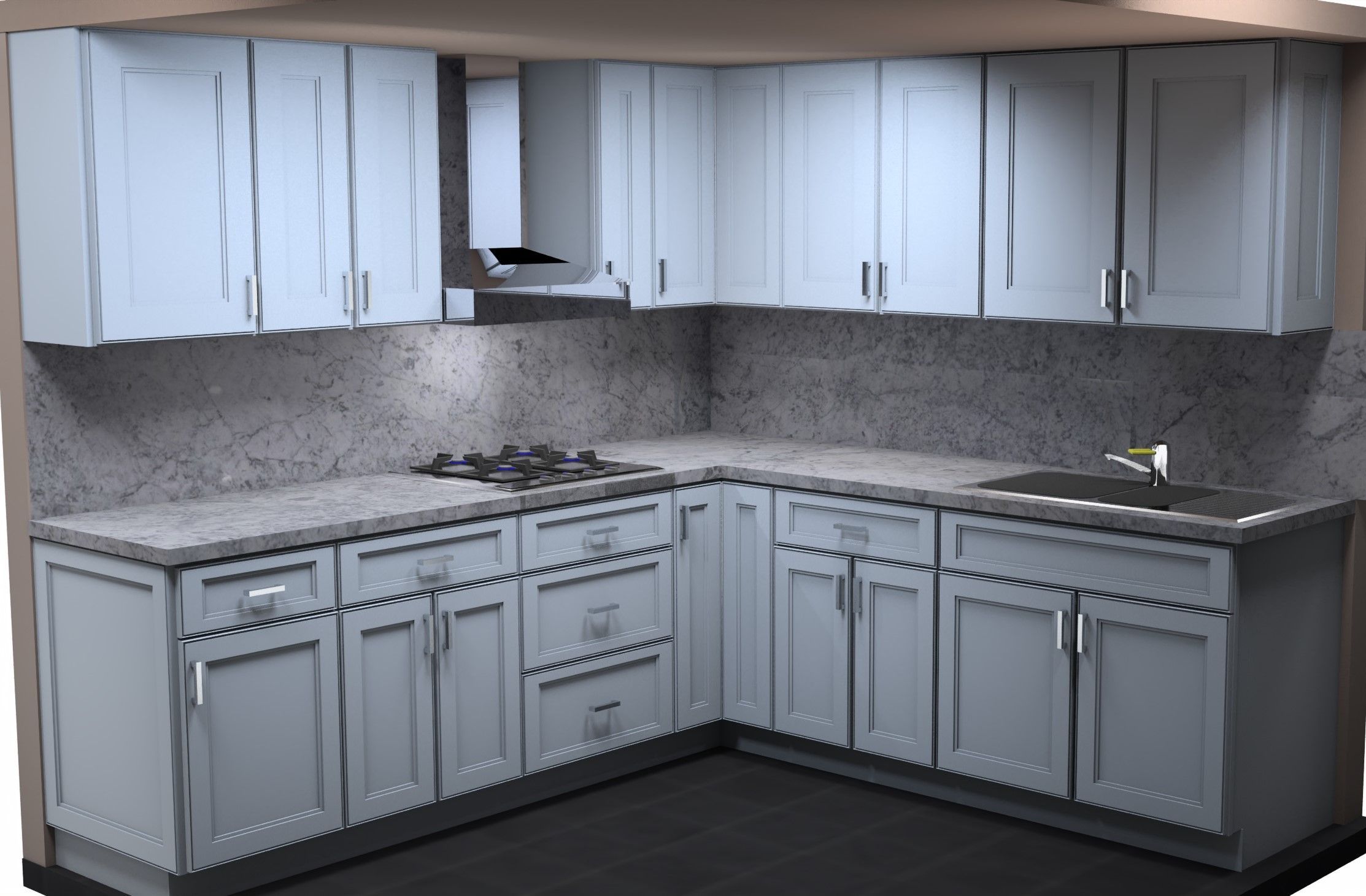 Sterling Gray Shaker / L-Shape Kitchen at an affordable price for Sale ...