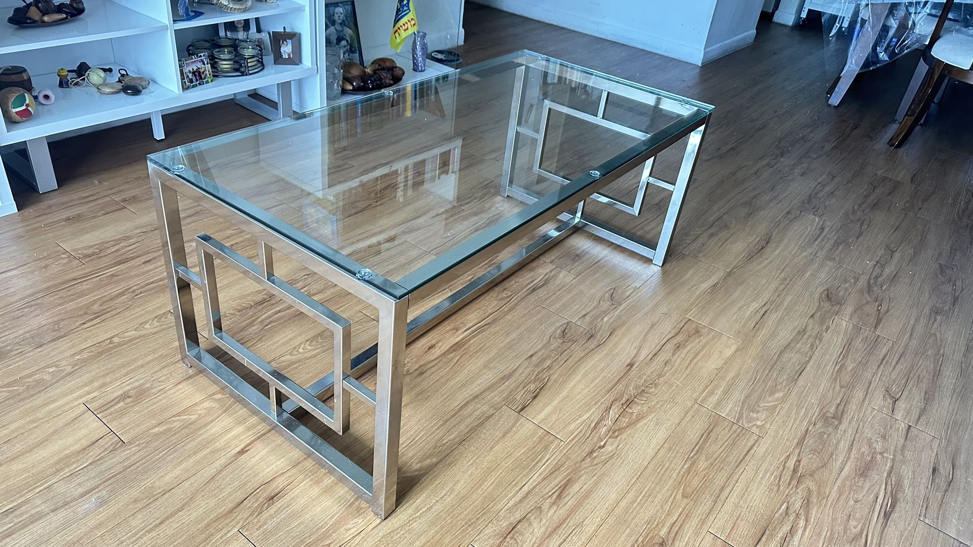 Coaster Home Furnishings Merced Rectangle Glass Top Coffee Table Nickel ...