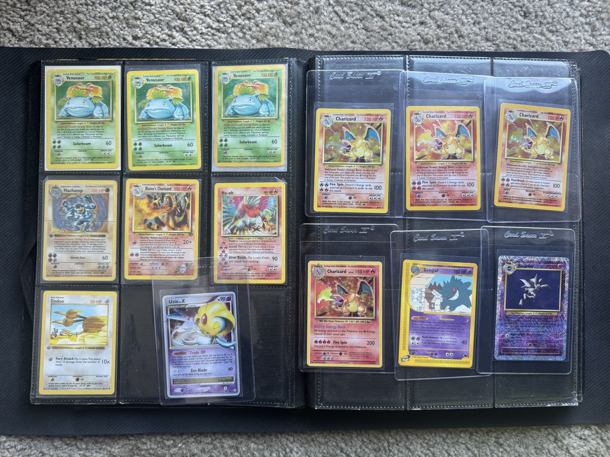 Charizard Blastoise Venusaur Pokemon Card Holo Foil Holographic Rare Base Set Jungle Fossil ...