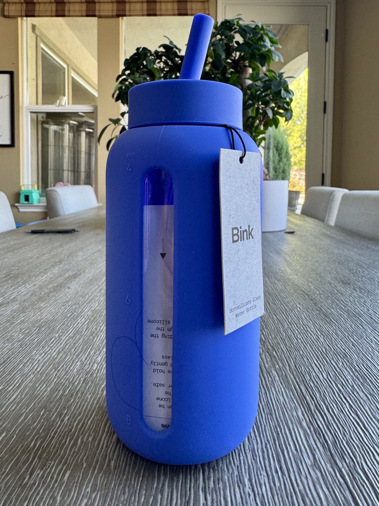 Bink Azure Blue Day Glass Wide Mouth Water Bottle w/ Silicone Cover ...