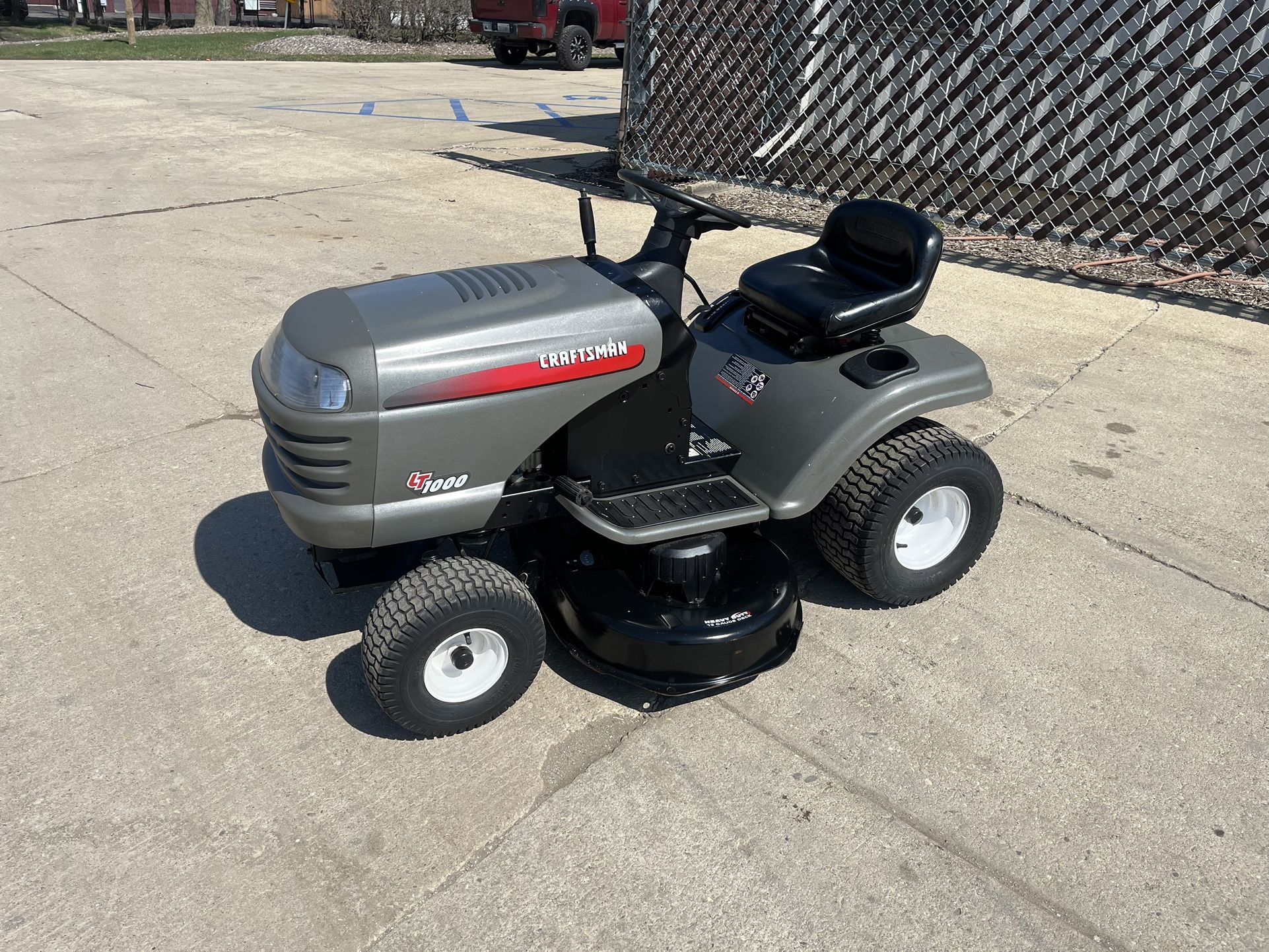 For sale a Lt1000 craftsman riding lawnmower.42 inch deck,17hp motor ...