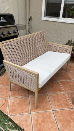 Benmore Wicker Faux Wood Patio Loveseat Threshold Designed With Studio Mcgee for Sale in Long Beach CA OfferUp