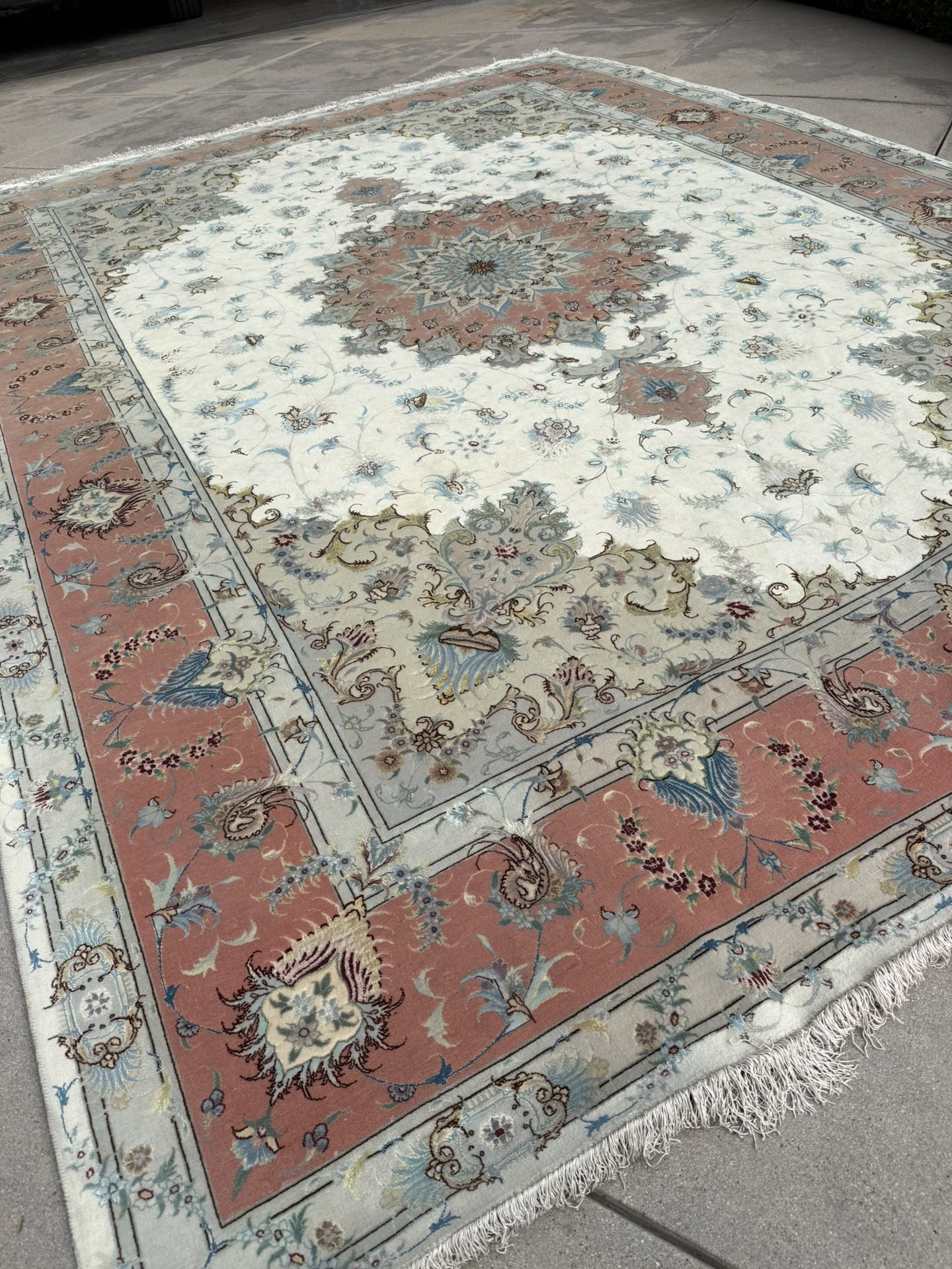 Authentic Persian Tabrizi Rug – Hand-Knotted Wool – Classic Design for ...