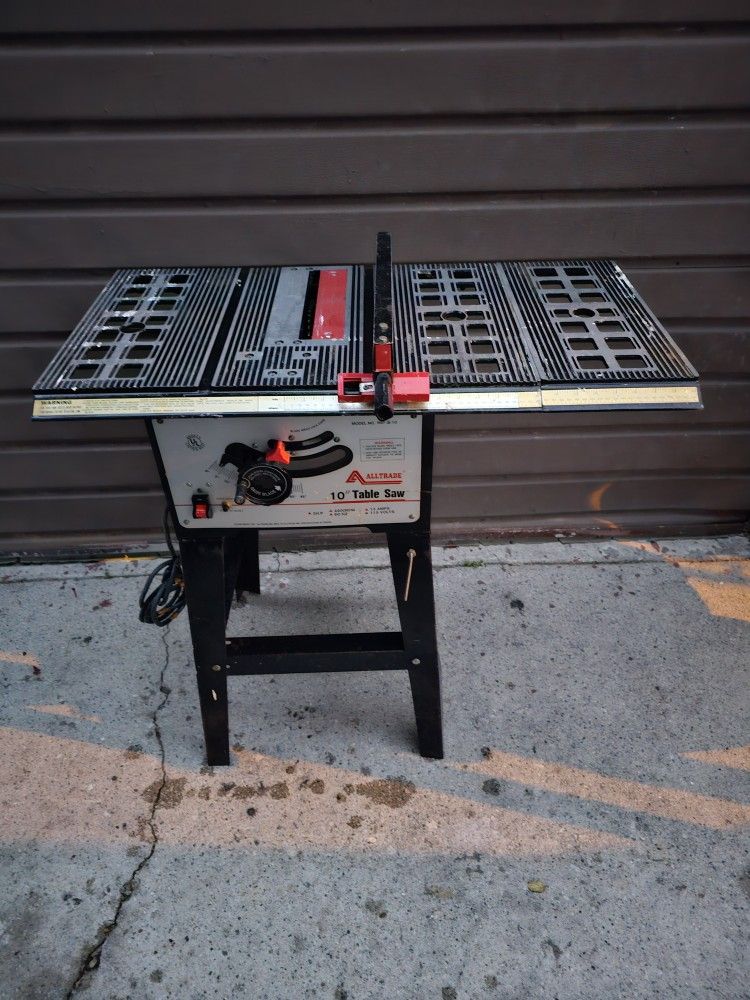 All Trade 10" Table Saw ! Mounted On Steel Frame Bench ! for Sale in ...