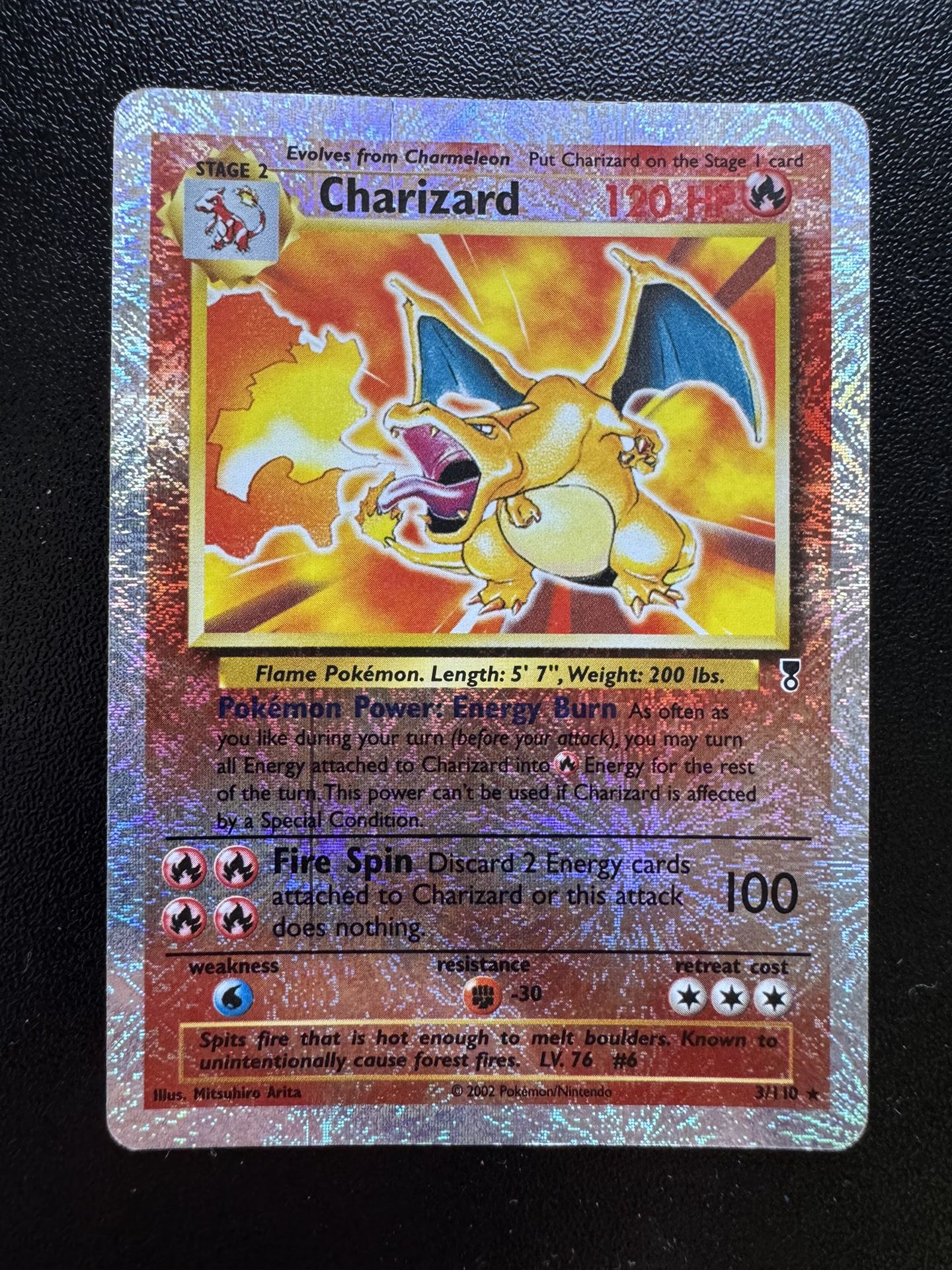 Charizard 3/110 Pokemon Card Reverse Holo Holographic Rare Legendary ...