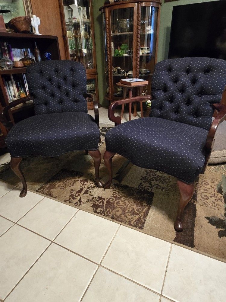 Vintage Parlor Arm Chairs Tuffted Backing for Sale in Phoenix, AZ - OfferUp