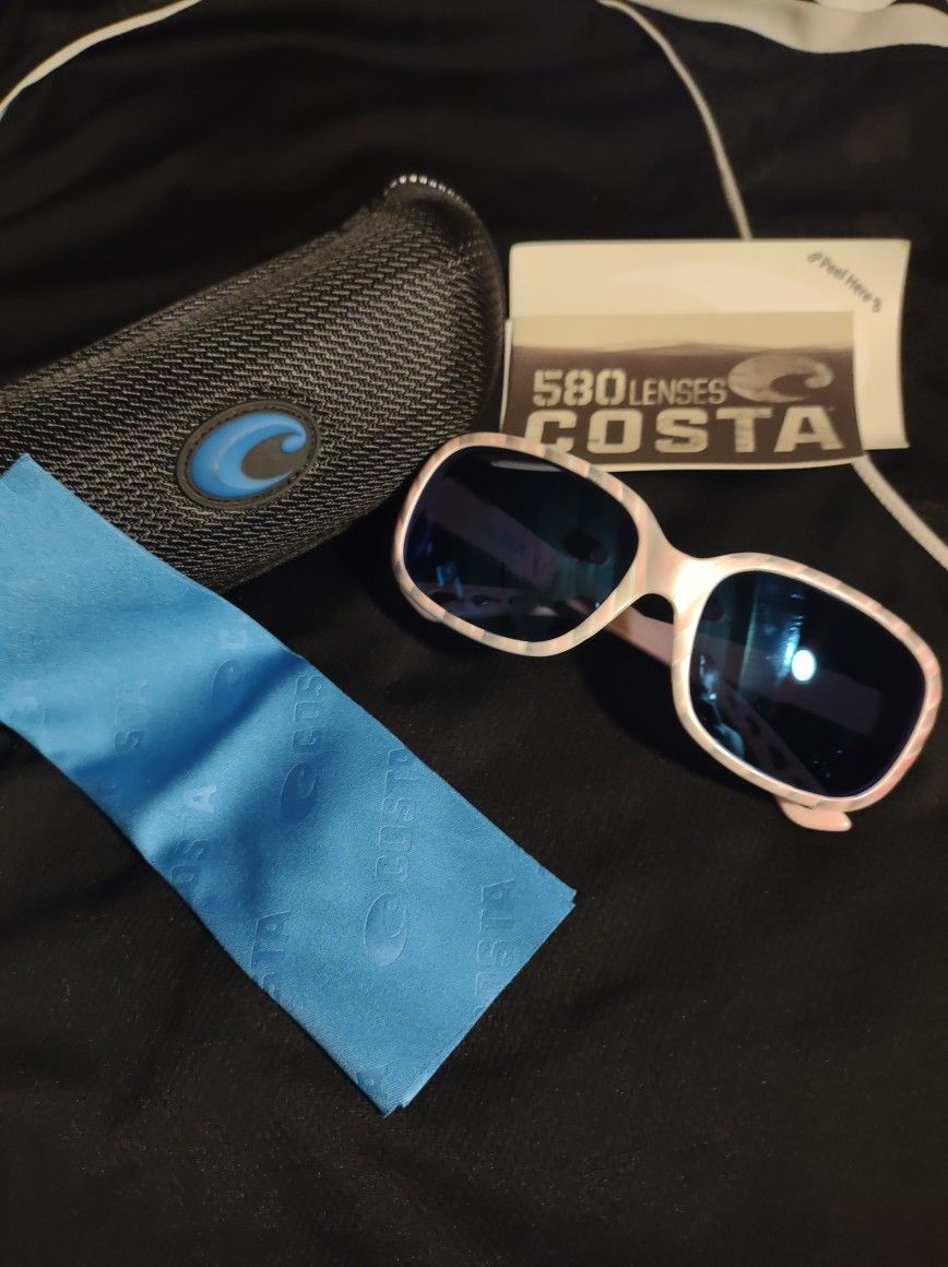 Costa Del Mar Gannet Matte Seashell / Blue Mirror 580P Sunglasses for ...
