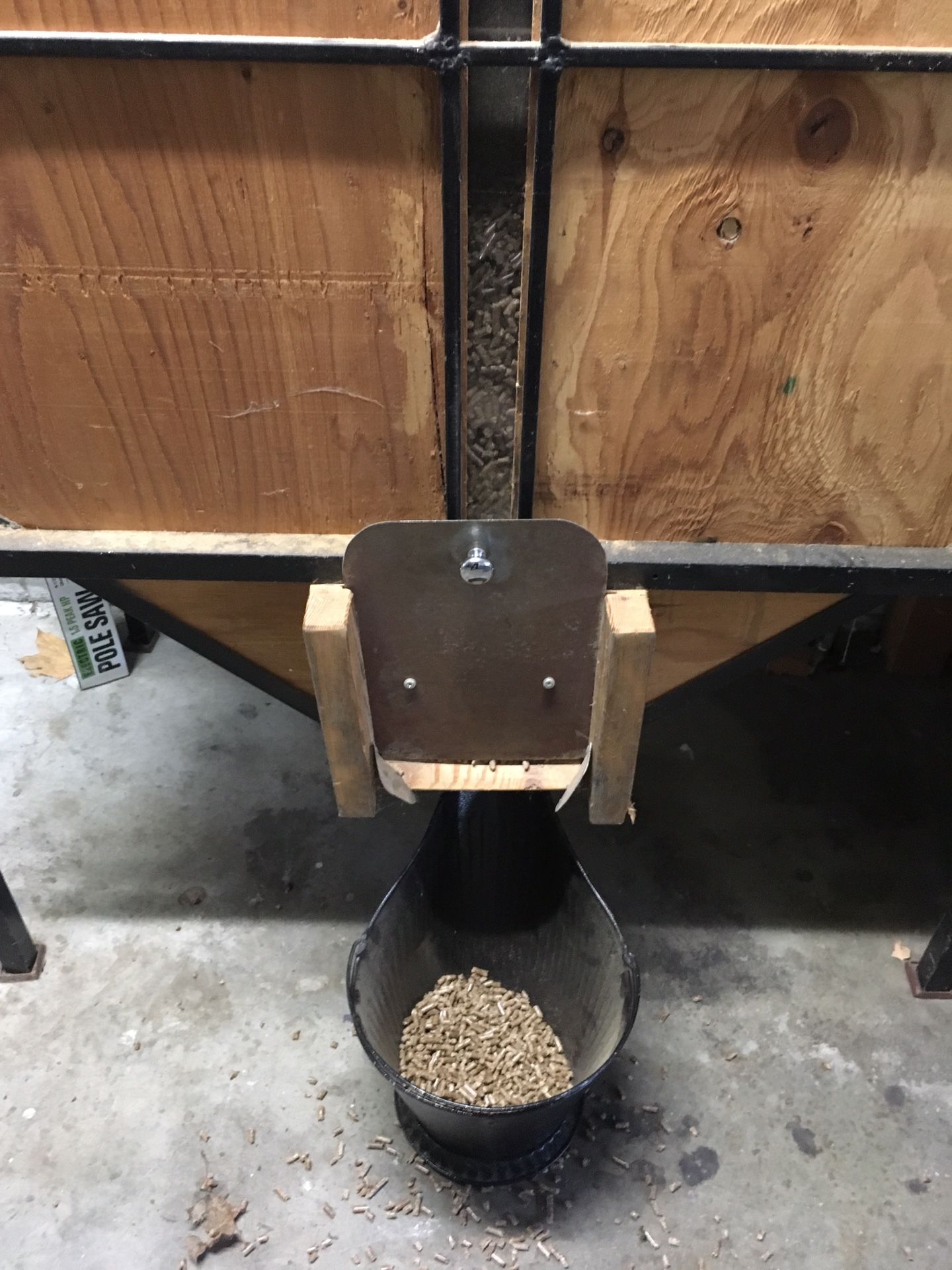 Great storage cabinet for wood stove pellets. Half full of pellets for ...