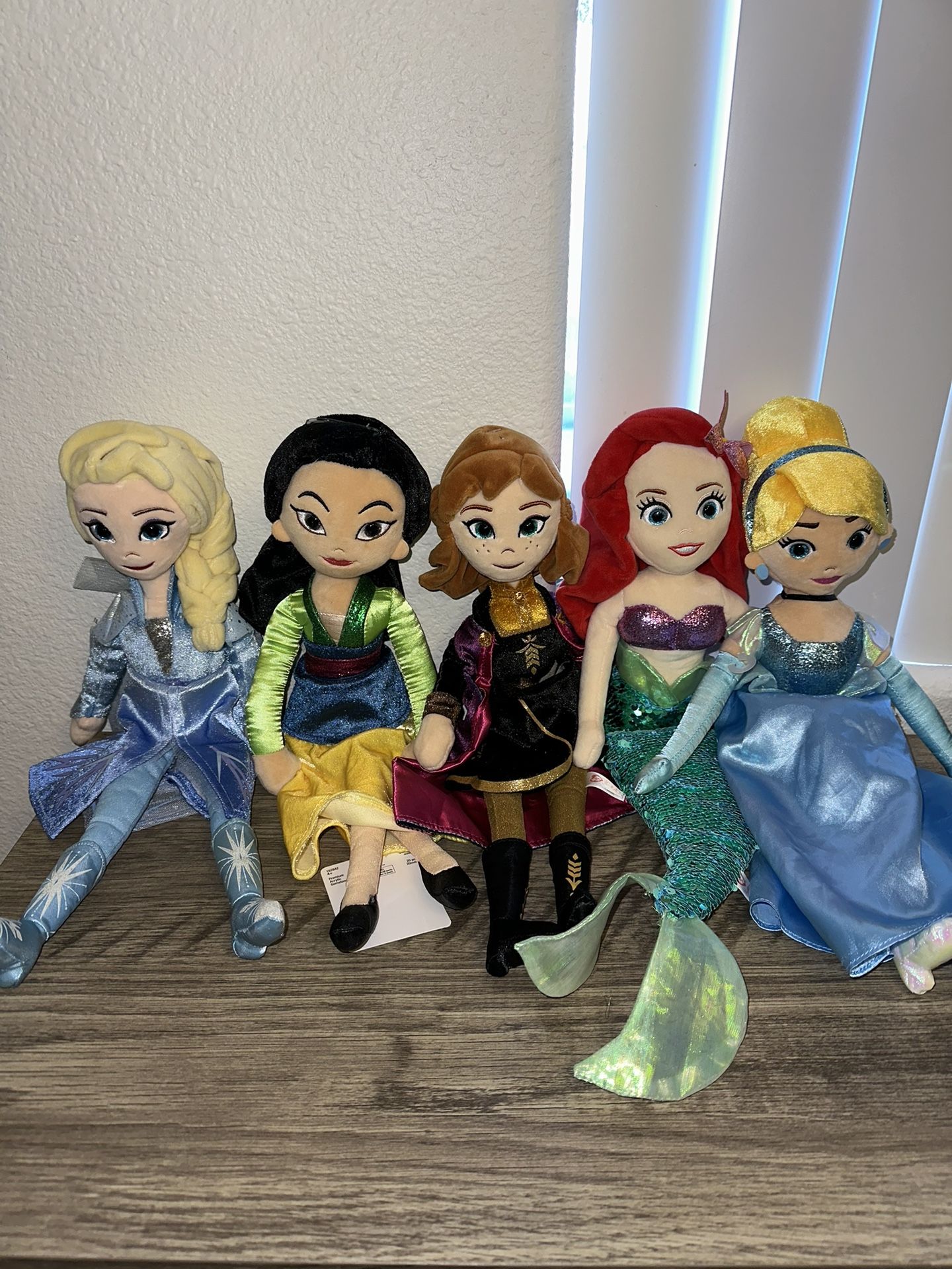Ty Beanie Buddy Mulan , Anna , Elsa , Cinderella & Ariel Disney ...