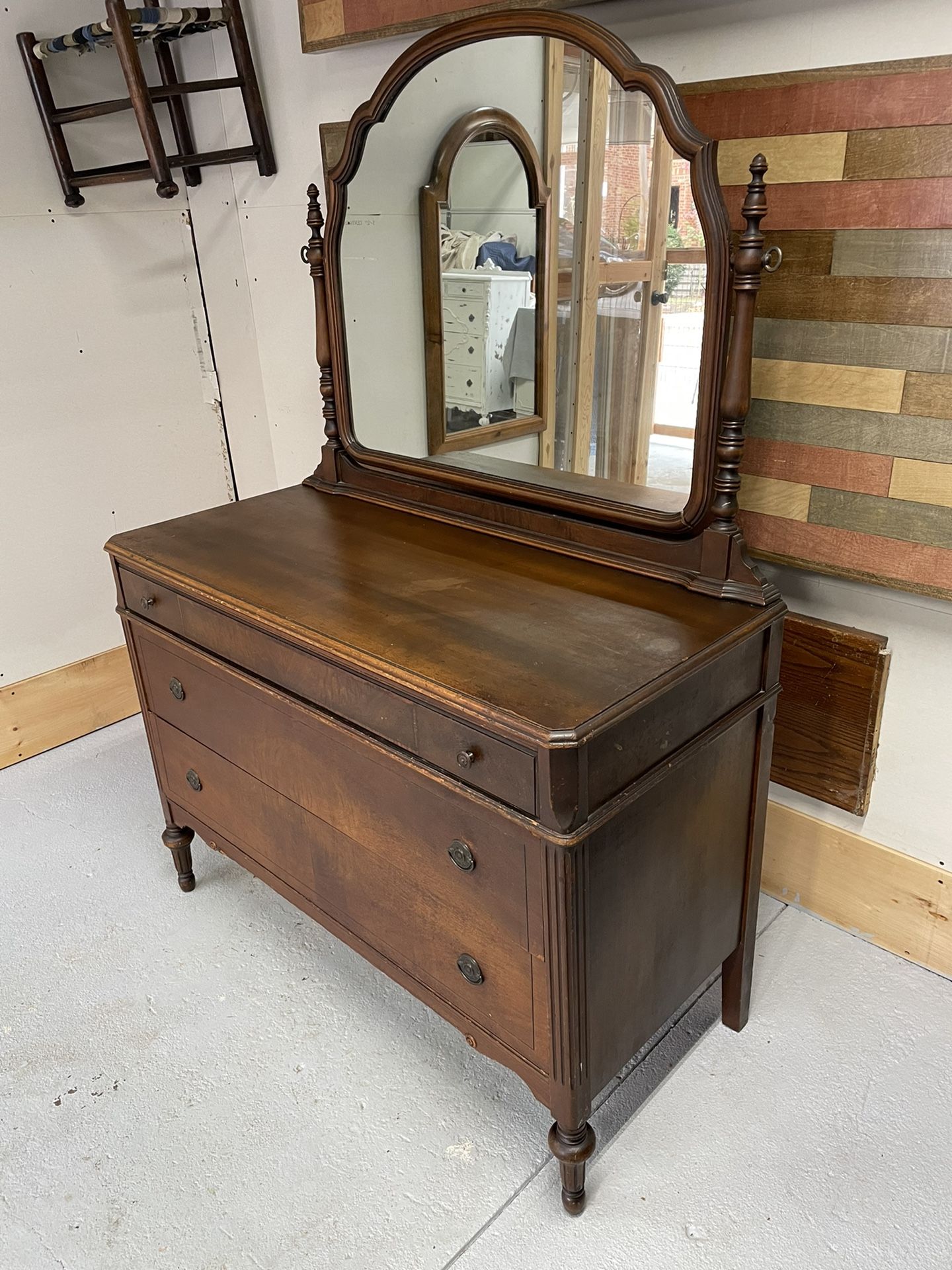 Antique Dresser With Mirror