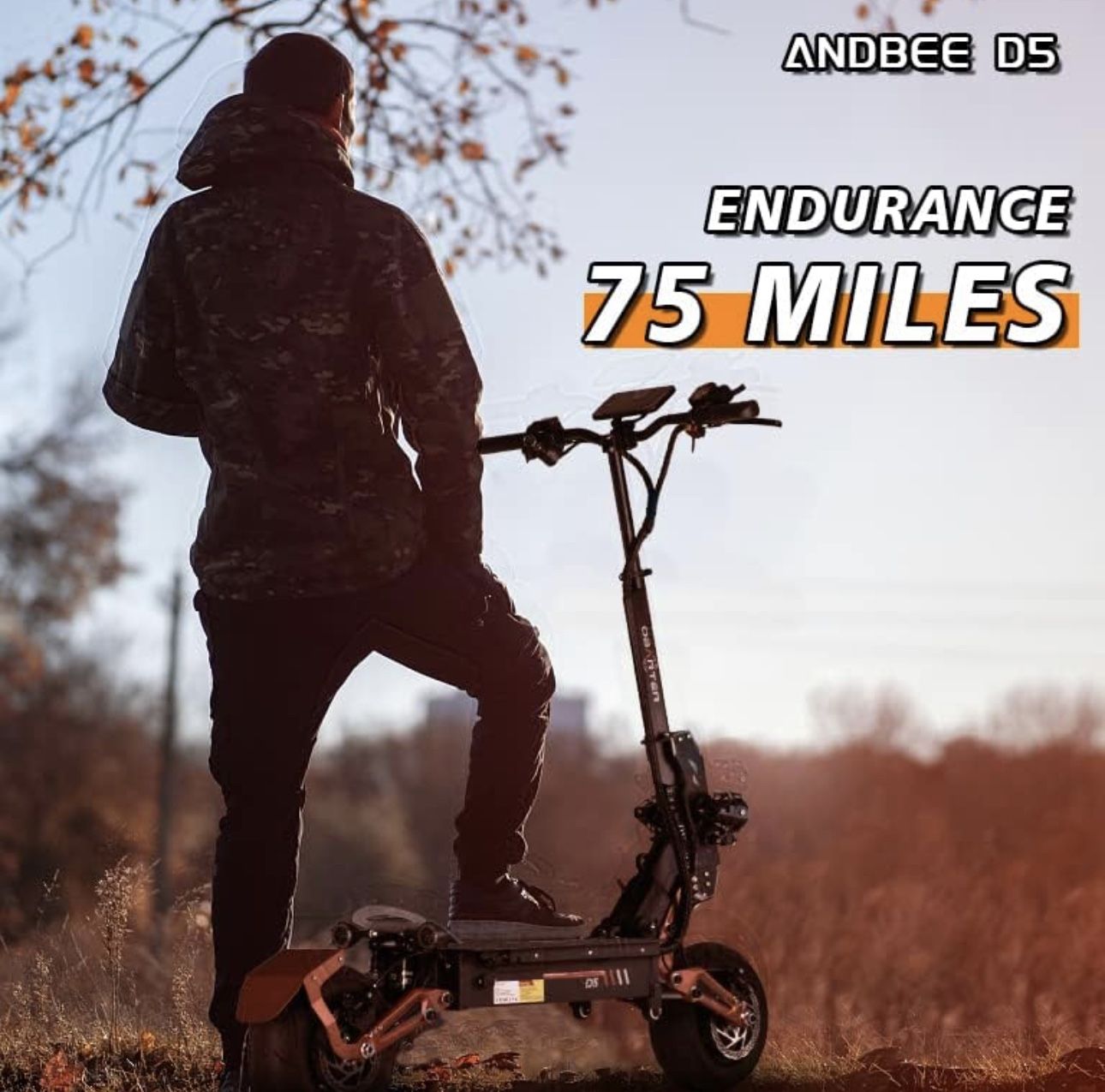 ANDBEE Electric Scooter Adult, 12-inch Road Tires with Seat Sports ...