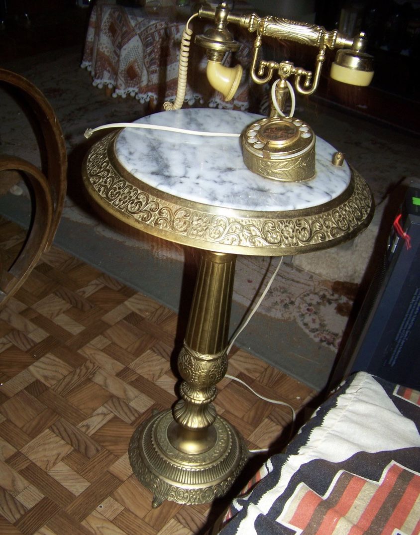 Antique / Vintage Rotary Table Phone - Brass and Marble for Sale in ...