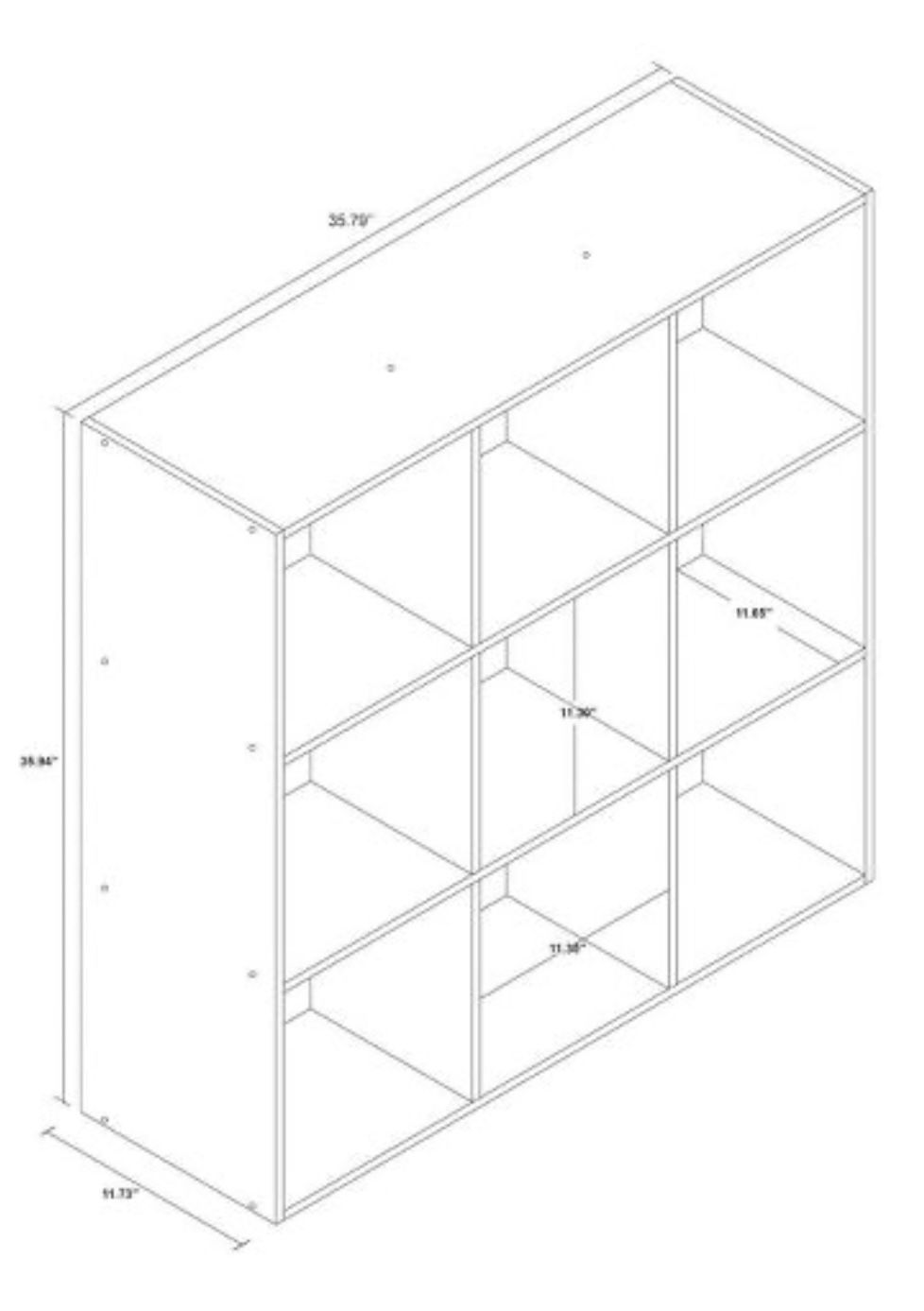 9 Cube Organizer 3x3 Shelf For Fabric Drawers Or Decor Bookshelf Dark ...