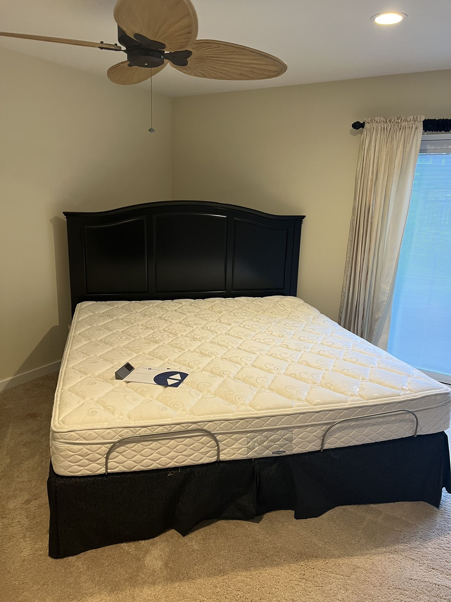 King size sleep number bed with pier one imports headboard, included ...