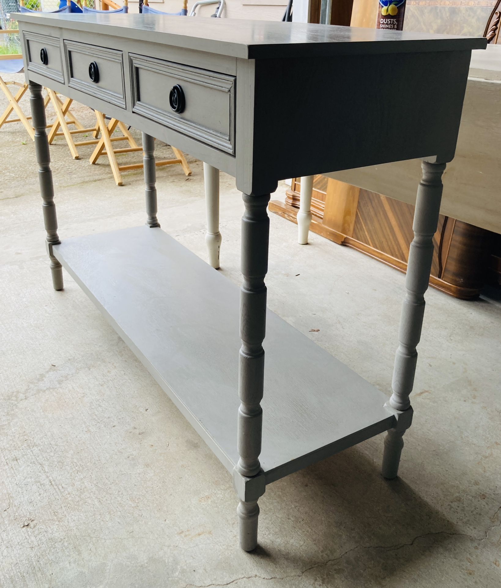 Gray Wood Console Table W/ 3 Drawers for Sale in Woodinville, WA - OfferUp