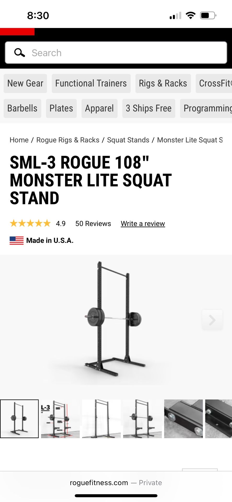SML-3 Rogue Monster Lite Squat Stand for Sale in Corona Dl Mar, CA ...