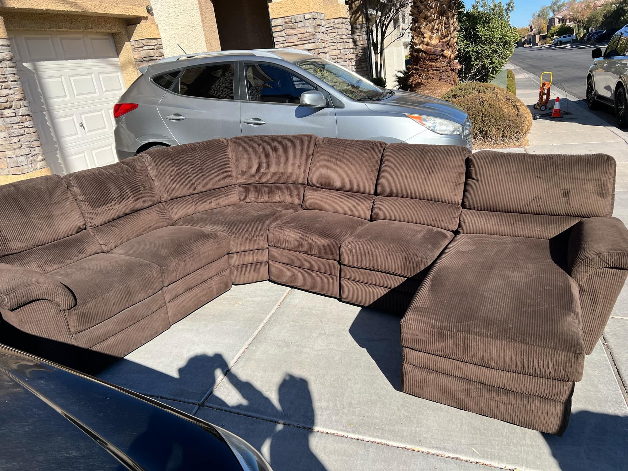 Brown Corduroy Sectional Couch for Sale in Henderson, NV - OfferUp