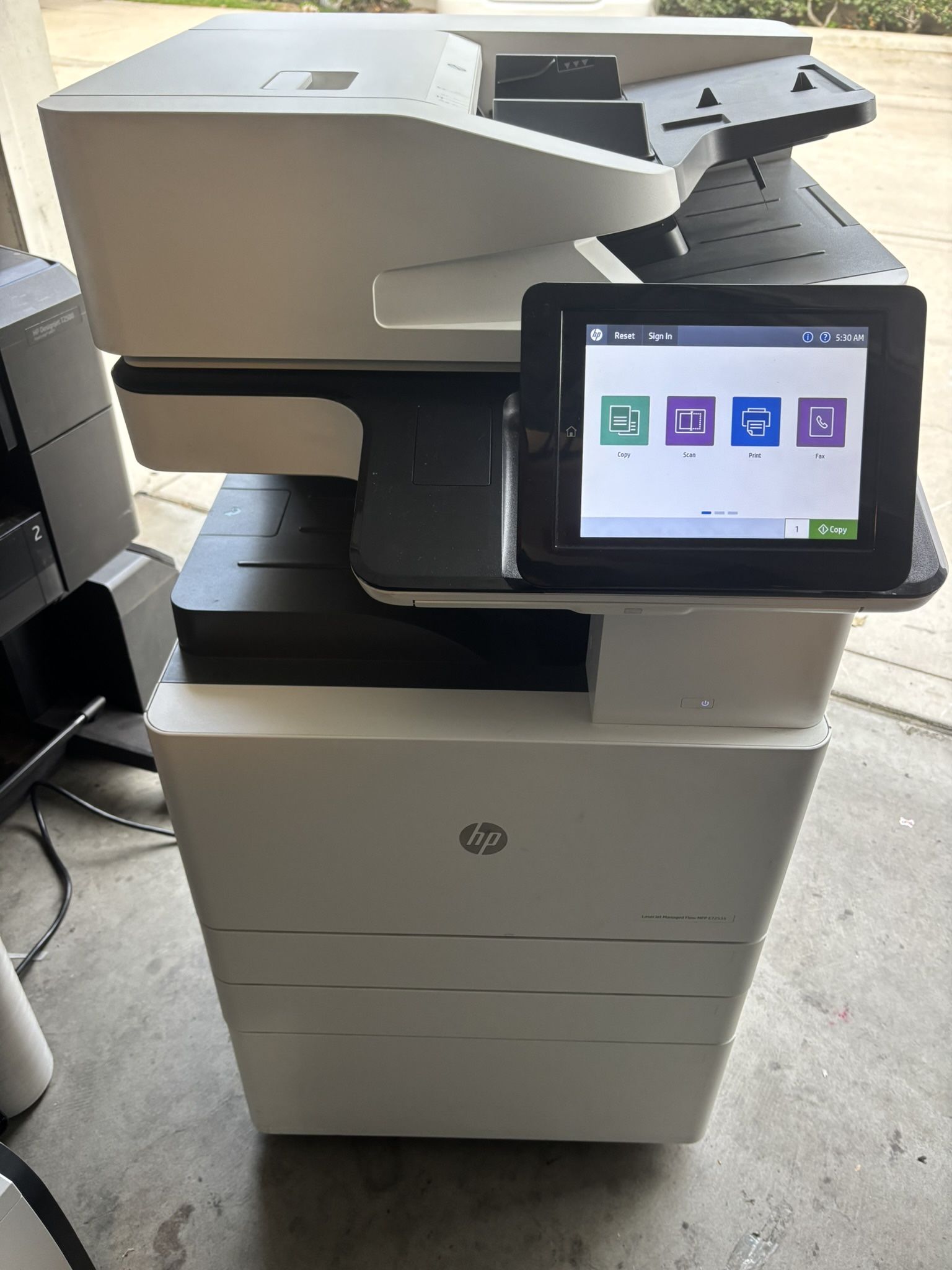 HP MFP E72535 Mono COPIER PRINTER SCAN FAX 3 Trays Including LCC Low ...