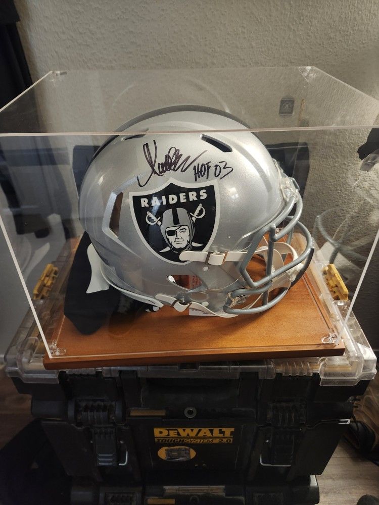 Marcus Allen Hall of fame 03 inscribe full size L authentic helmet ...