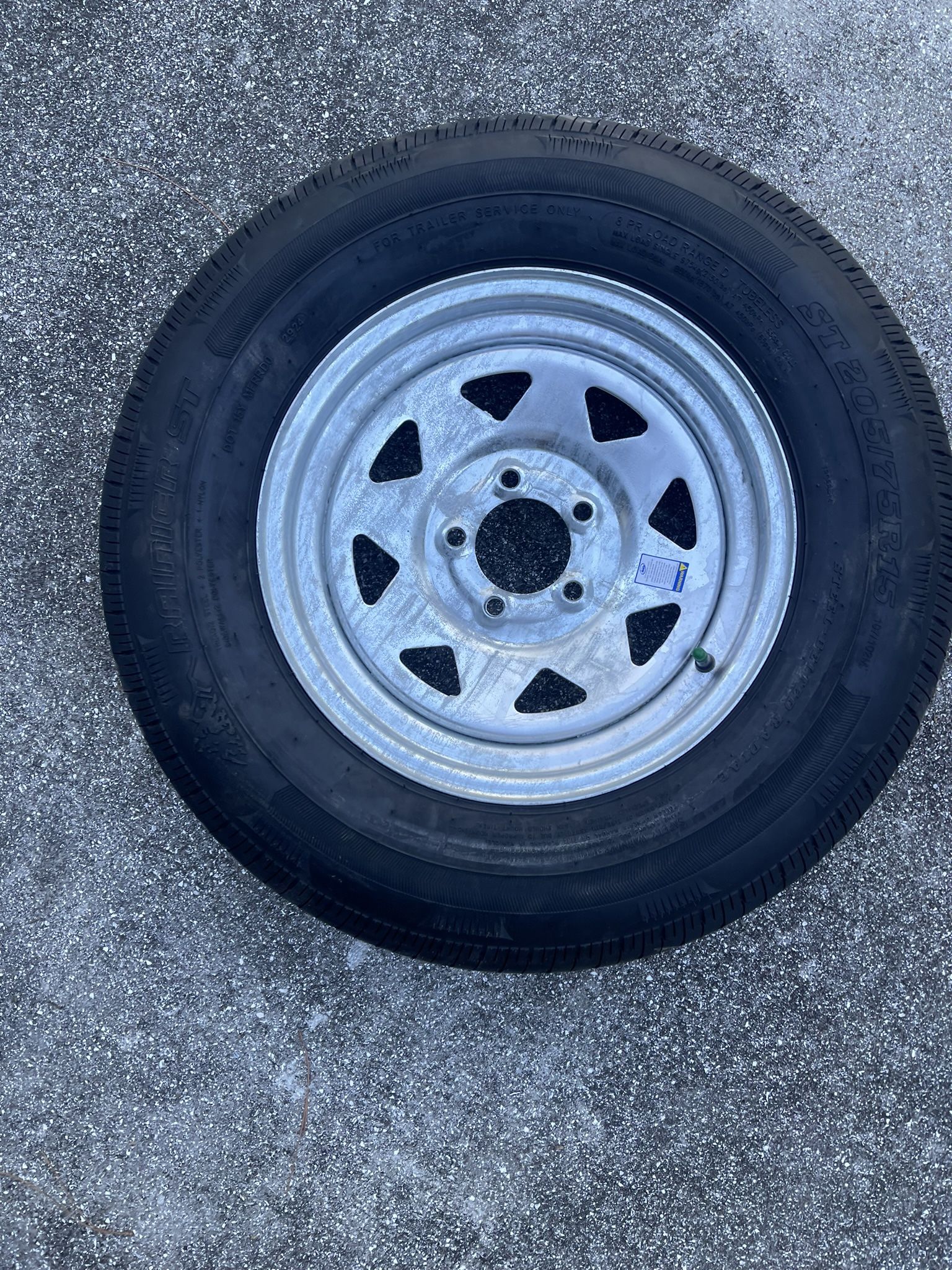 New 205-75-15inch Radial Trailers With Galvanized Rims. for Sale in Vlg ...