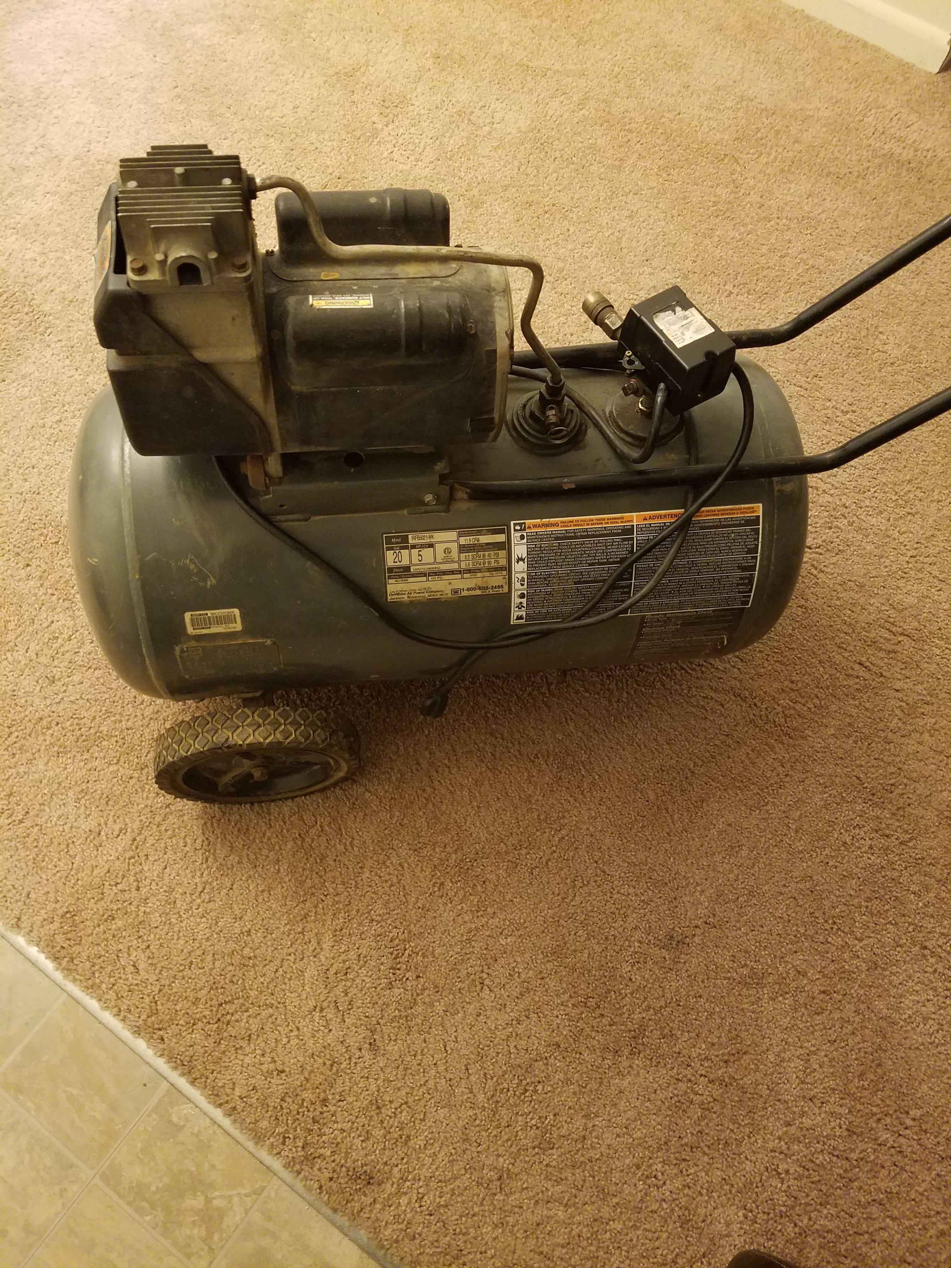 Charge Air Pro devilbiss 5hp 20 gallon compressor for Sale in Saint ...